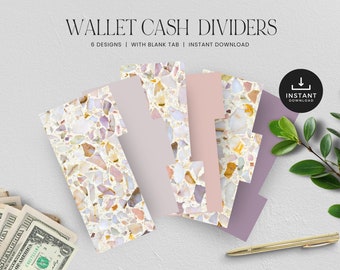Cash Tab Dividers for Wallet, Cash Organizer, Cash Envelope Wallet ...