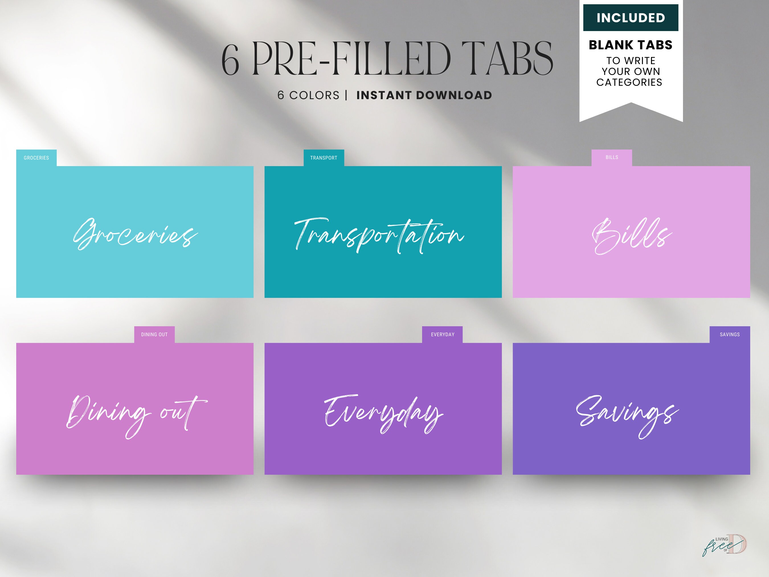 A6 Binder Cash Tab Dividers and Inserts, Money Organizer, Cash Envelope ...