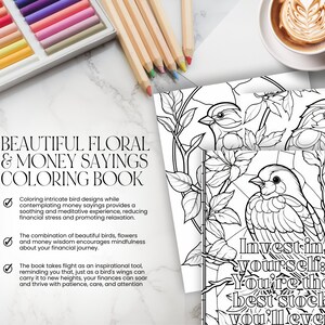 Money Coloring Pages PDF, Coloring Book for Adults With Money Sayings ...