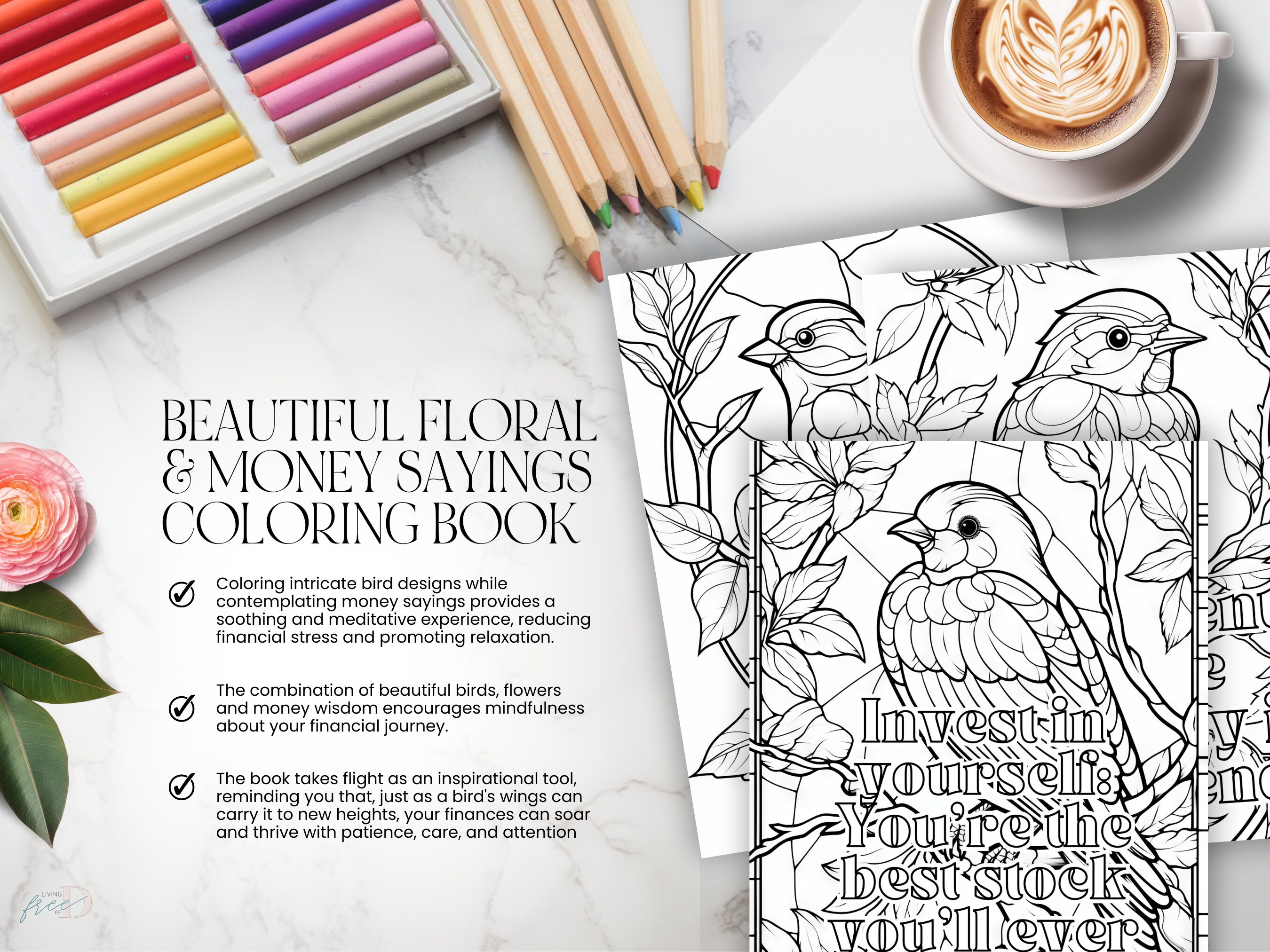 Money Coloring Pages PDF, Coloring Book for Adults With Money Sayings ...