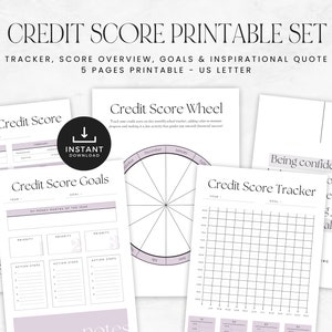 Credit Score Planner Printable Set, Credit Score Trackers, Money Goals ...