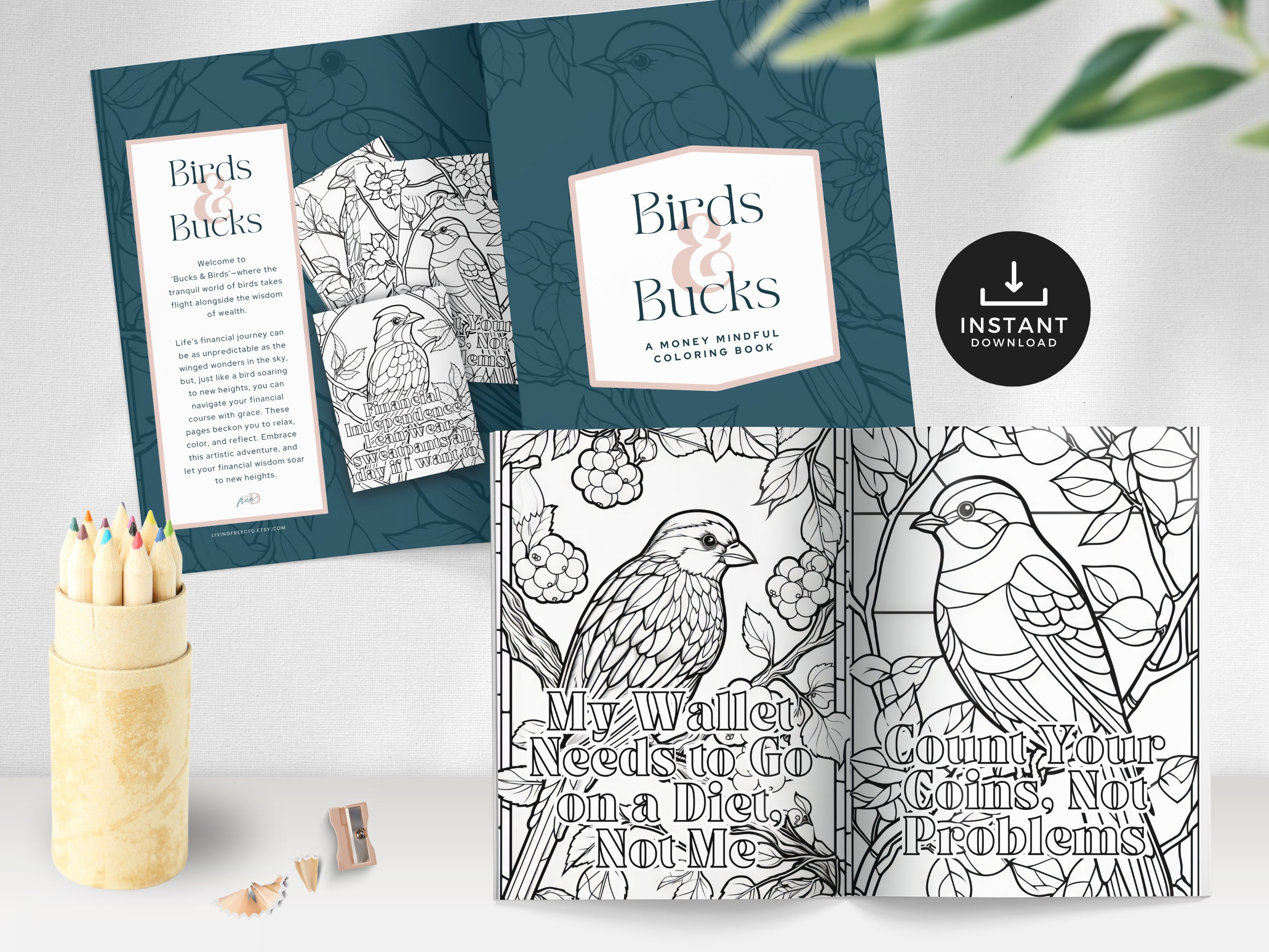 Money Coloring Pages PDF, Coloring Book for Adults With Money Sayings ...