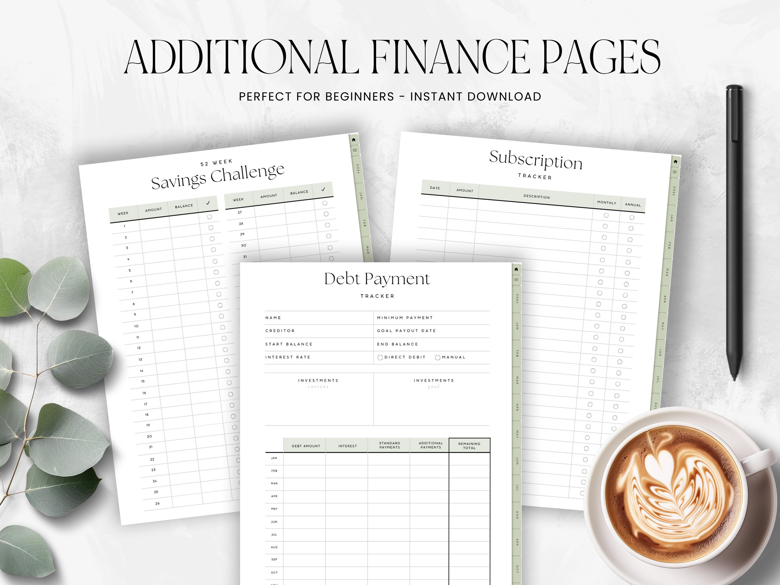Simple Digital Finance Planner, Minimalist Budget Workbook on Ipad ...