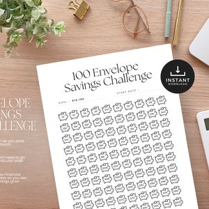 10k Savings Challenge Envelope, 100 Envelope Saving Challenge Printable ...
