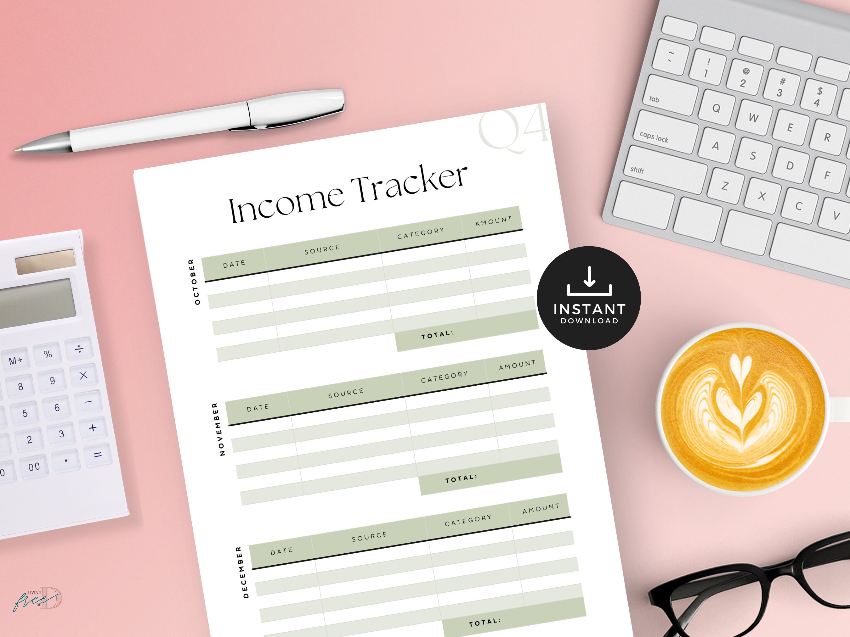 Income Tracker Printable Set, Budget Planner, Financial Trackers ...