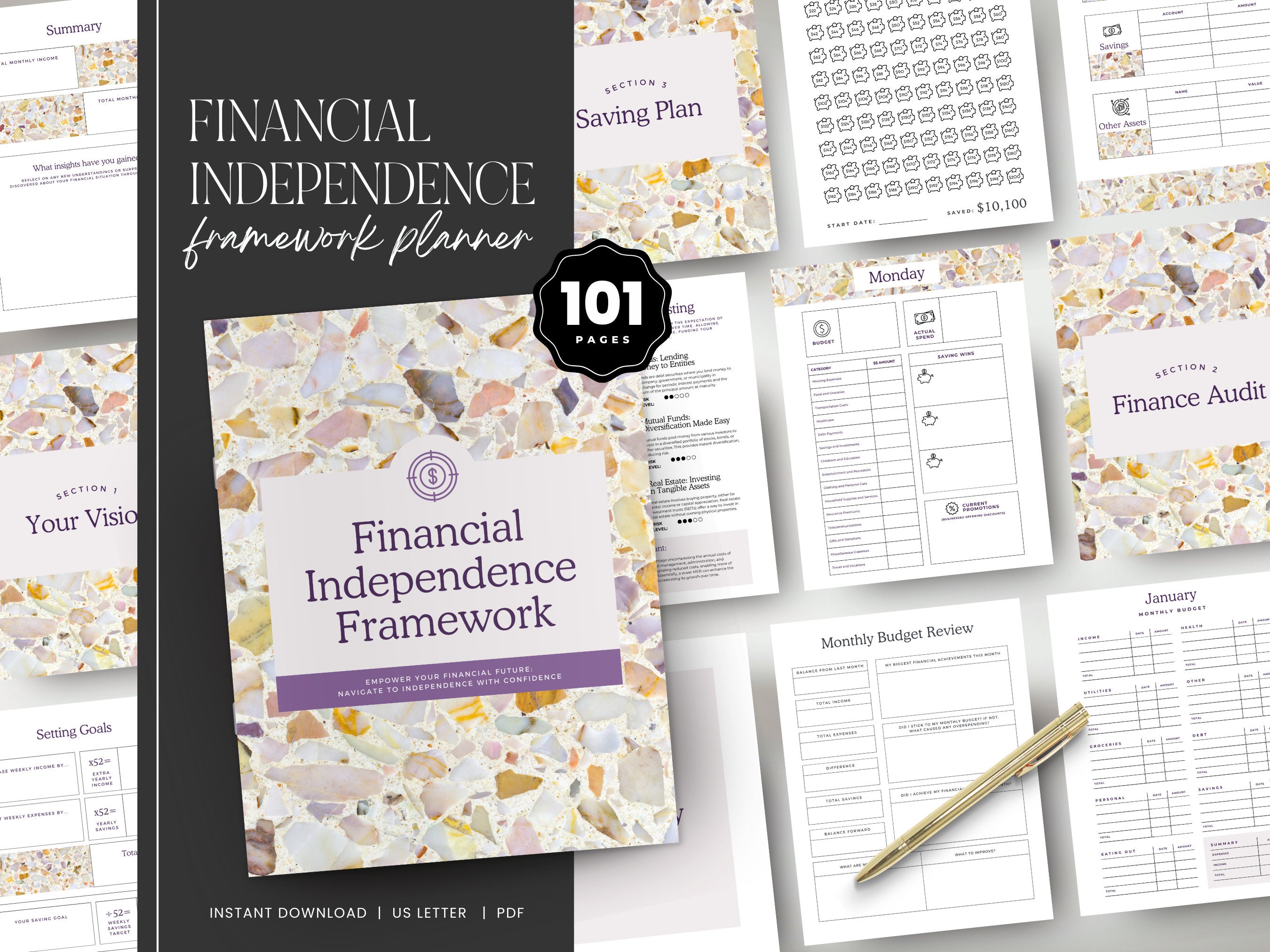 Financial Independence Framework Planner, FI Budget Planner Printable ...
