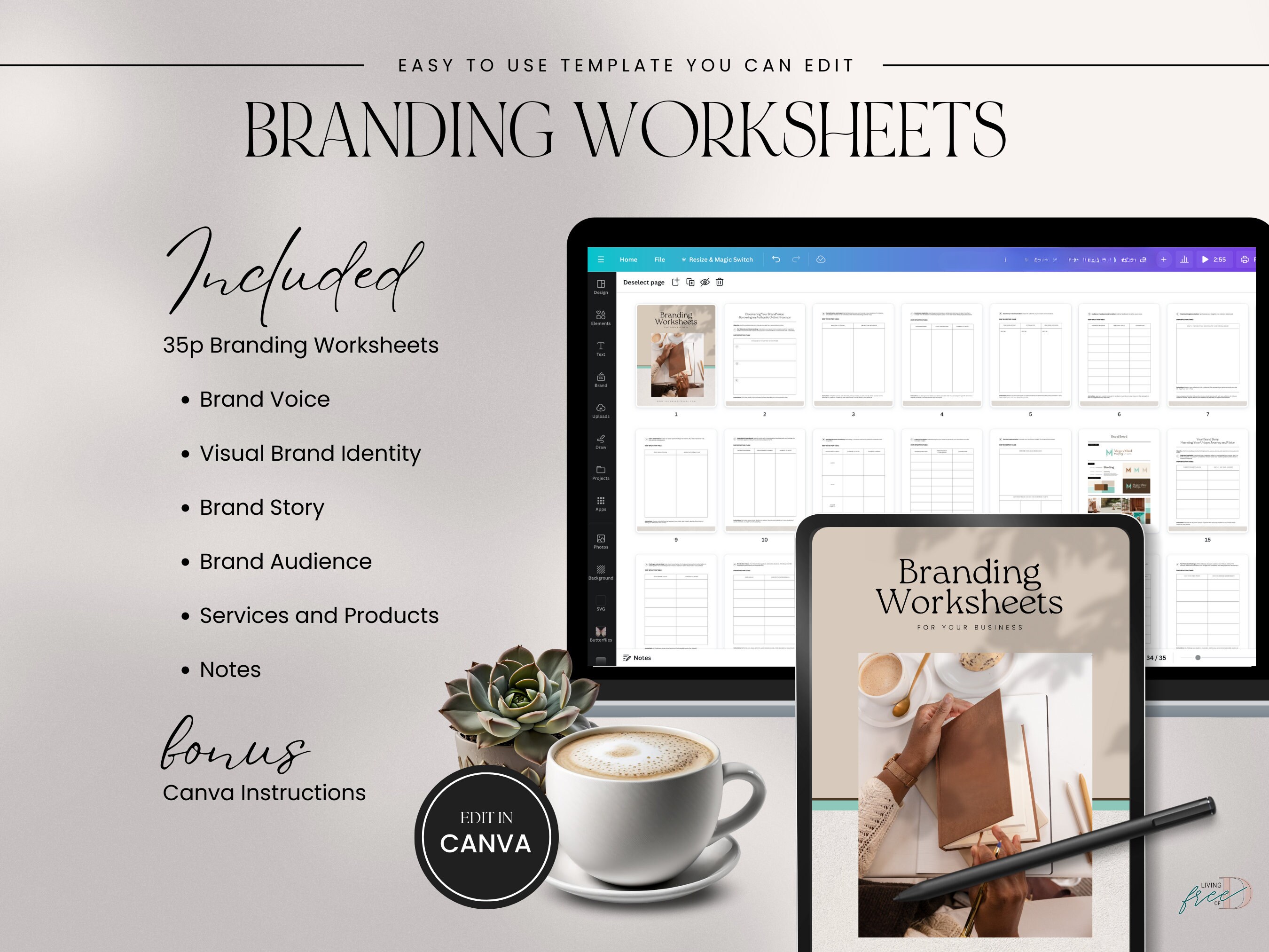 Branding Worksheets for Your Business, Brand Strategy Worksheets, Money ...