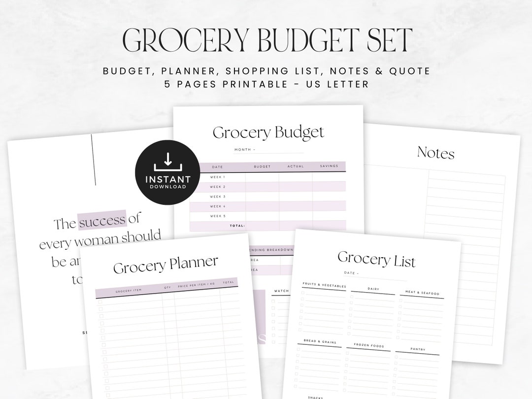 Grocery Budget Spreadsheet, Food Shopping With Budget & Spending ...