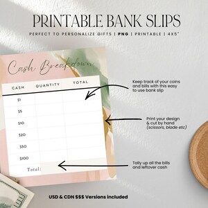 Cash Breakdown Slip, Bank Teller Slip Printable, Coin Counting, Money ...