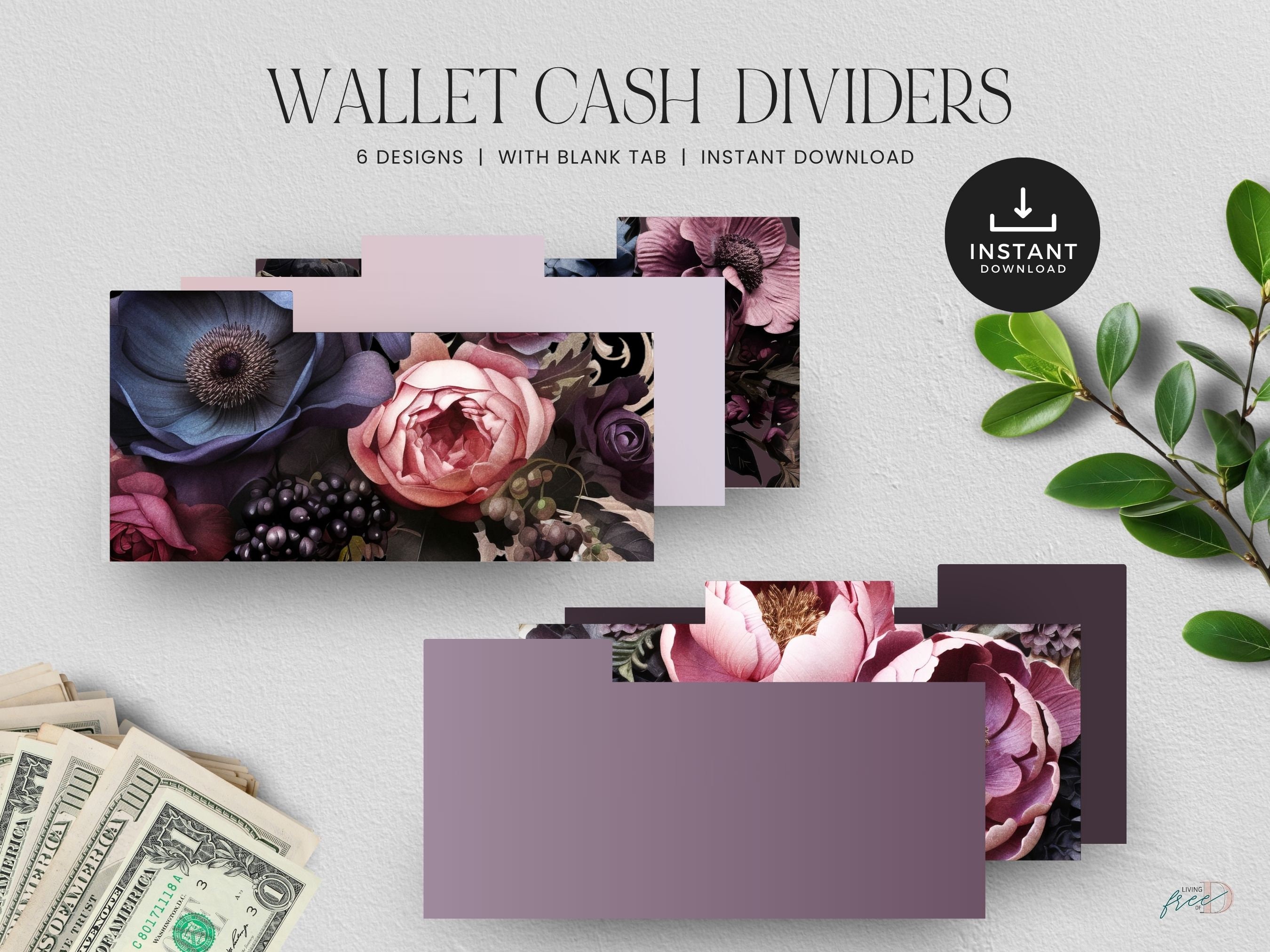 Cash Tab Dividers for Wallet, Cash Organizer, Cash Envelope Wallet ...