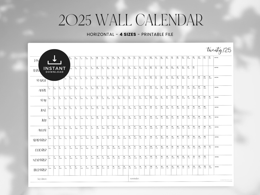 2025 Wall Calendar Overview, 2025 Yearly Wall Planner, 12 Month ...