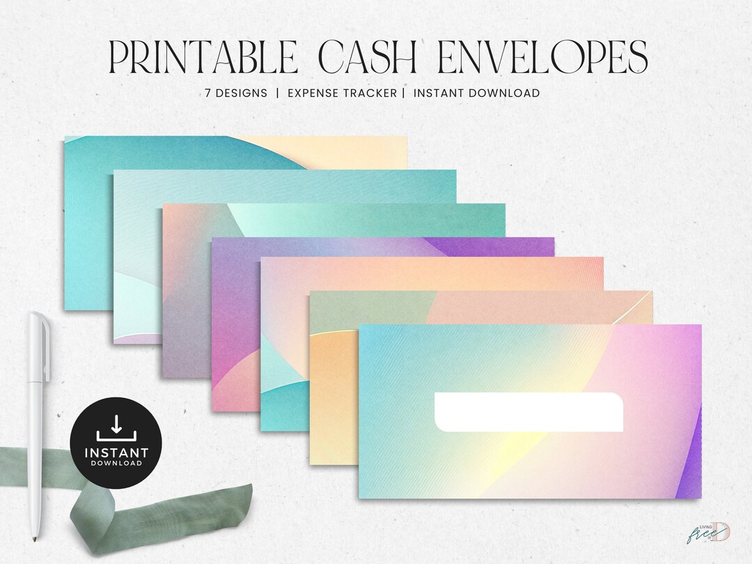 Cash Envelopes With Transaction Tracker | Horizontal Budget Envelope ...