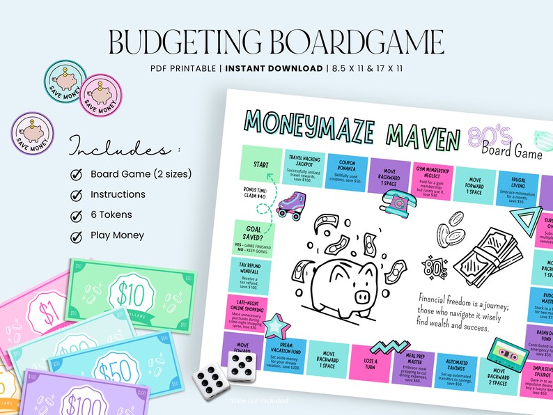 Finance Board Game, Money Games for Kids & Teens, Budgeting Game ...
