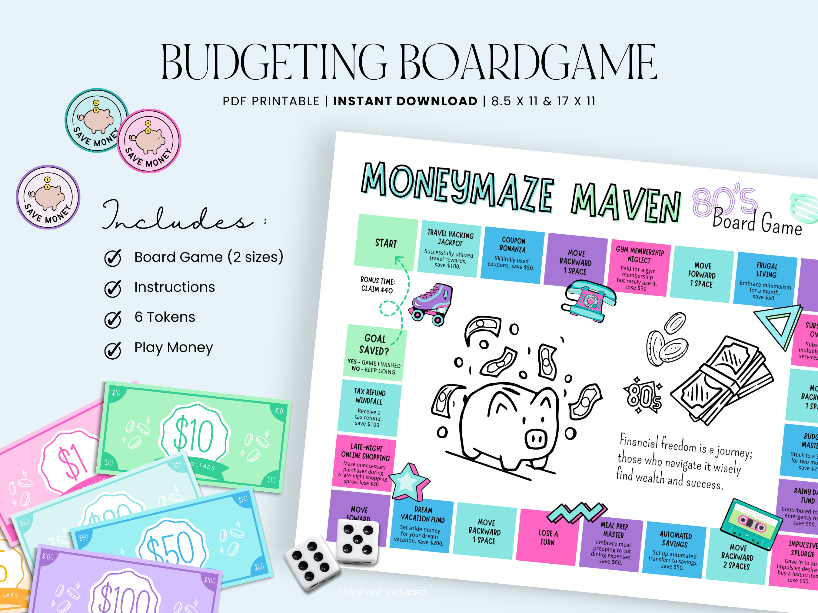 Finance Board Game, Money Games for Kids & Teens, Budgeting Game ...