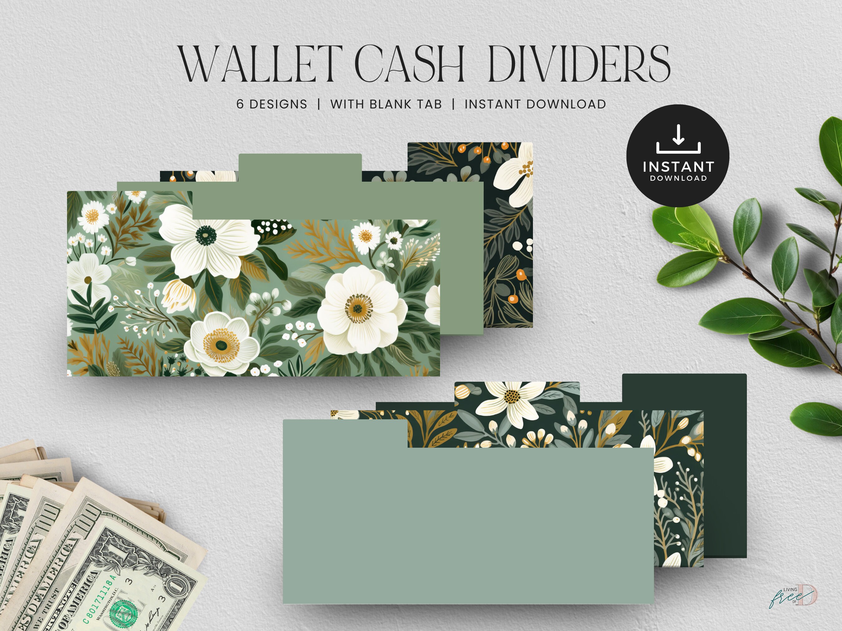 Cash Tab Dividers for Wallet, Money Organizer, Cash Envelope Budget ...