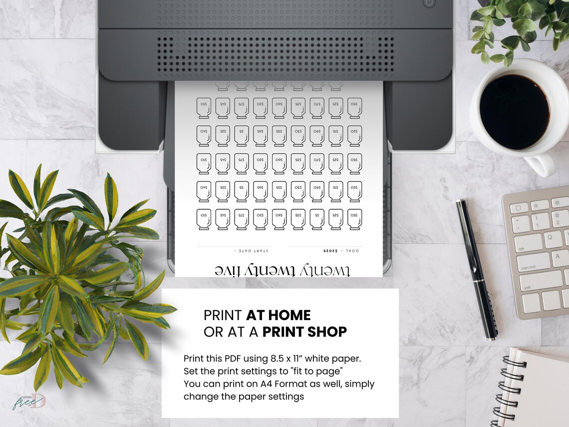 2025 Savings Challenge, Save 2025 in 2025 Savings Challenge Printable ...