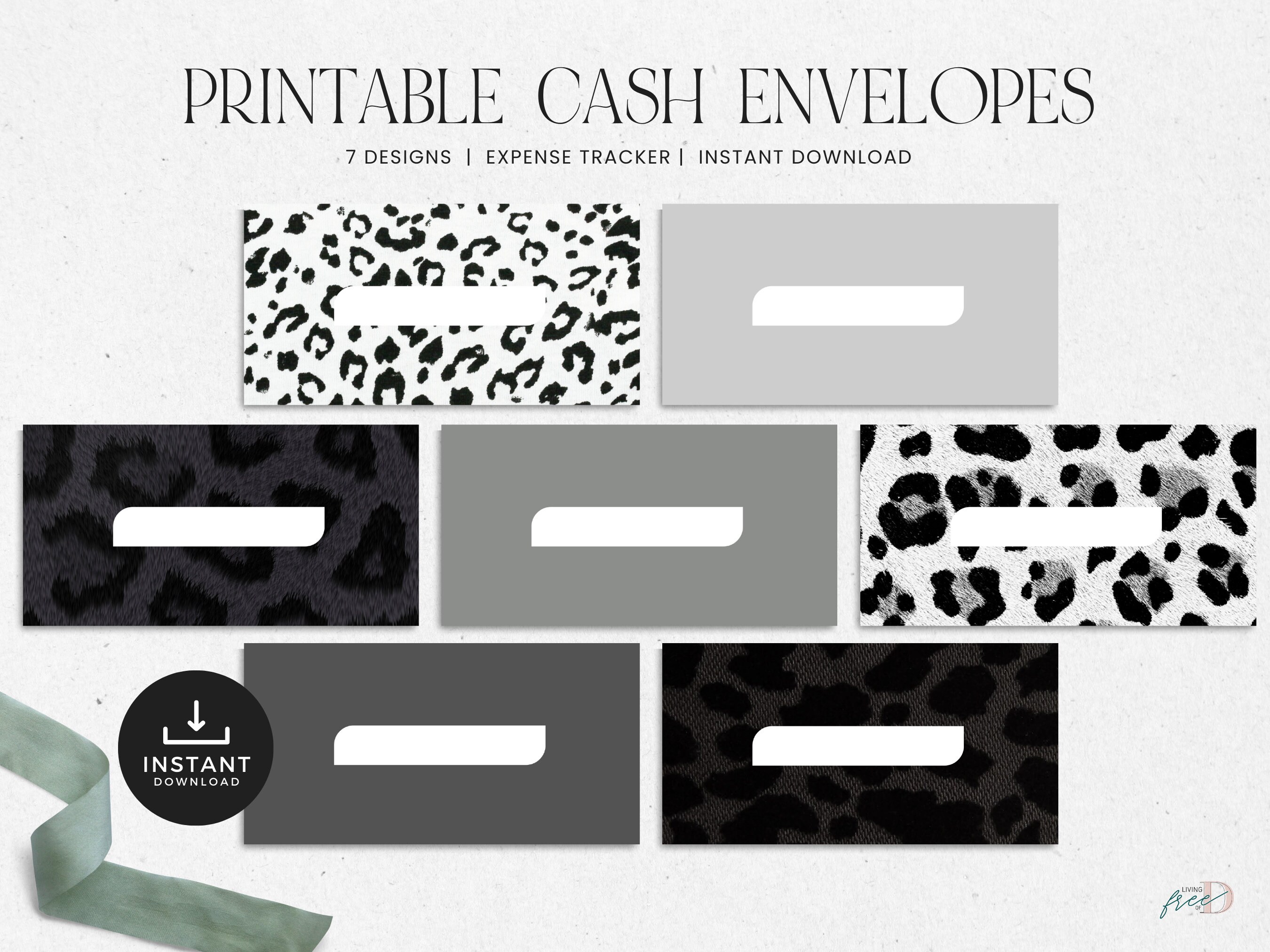 Cash Envelopes Leopard, Money Envelope With Spending Tracker, Budget ...
