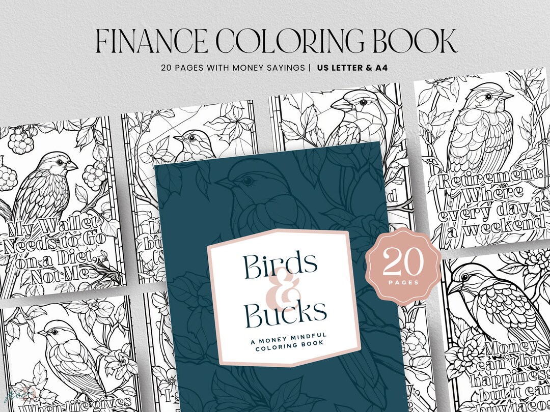 Money Coloring Pages PDF, Coloring Book for Adults With Money Sayings ...