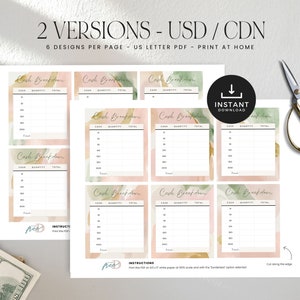 Cash Breakdown Slip, Bank Teller Slip Printable, Coin Counting, Money ...