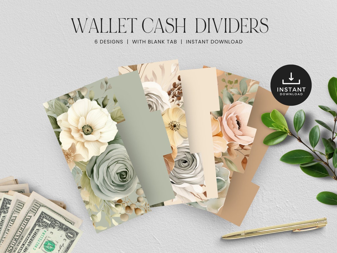 Cash Tab Dividers for Wallet, Money Organizer, Cash Envelope Budget ...