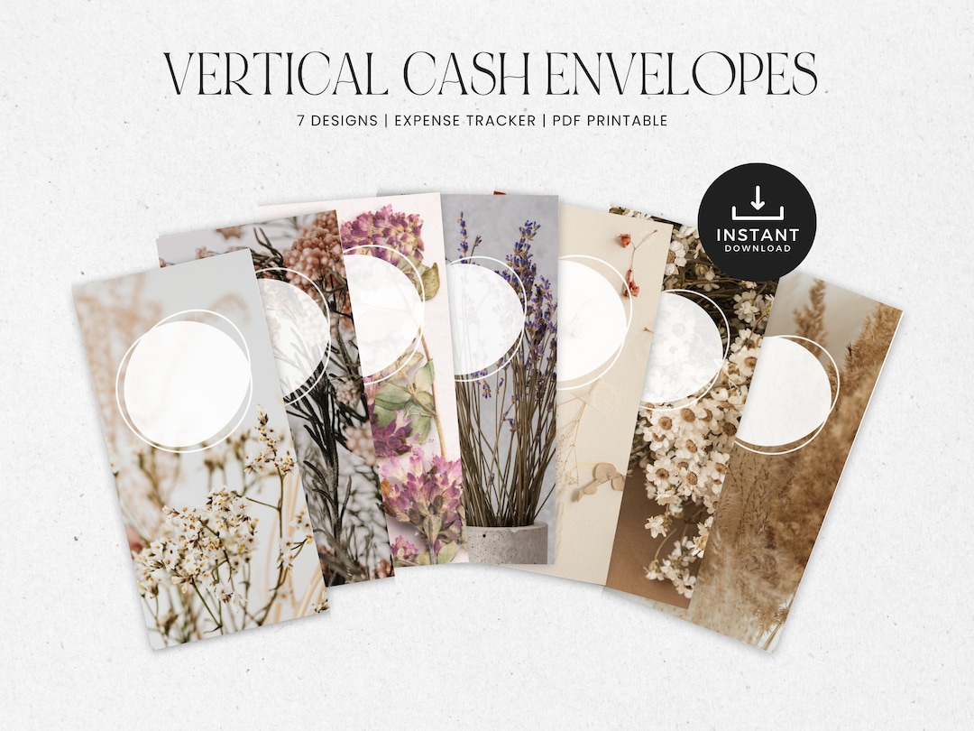 Spending Tracker Cash Envelope Printable, Vertical Budget Envelope ...