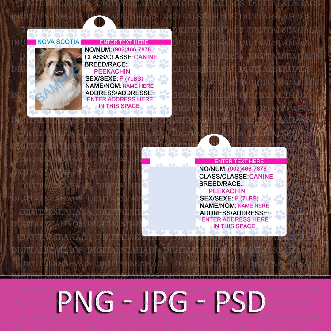 Blank Pink Dog Tag Design Template Digital Sublimation Pet Id - Etsy