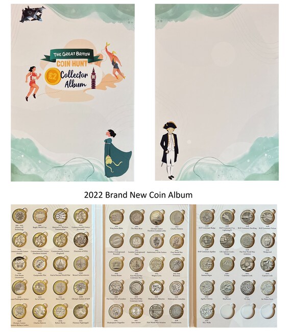 2022 up to Date 2 Pound Coin Hunt Collector Album Folder Xmas - Etsy UK