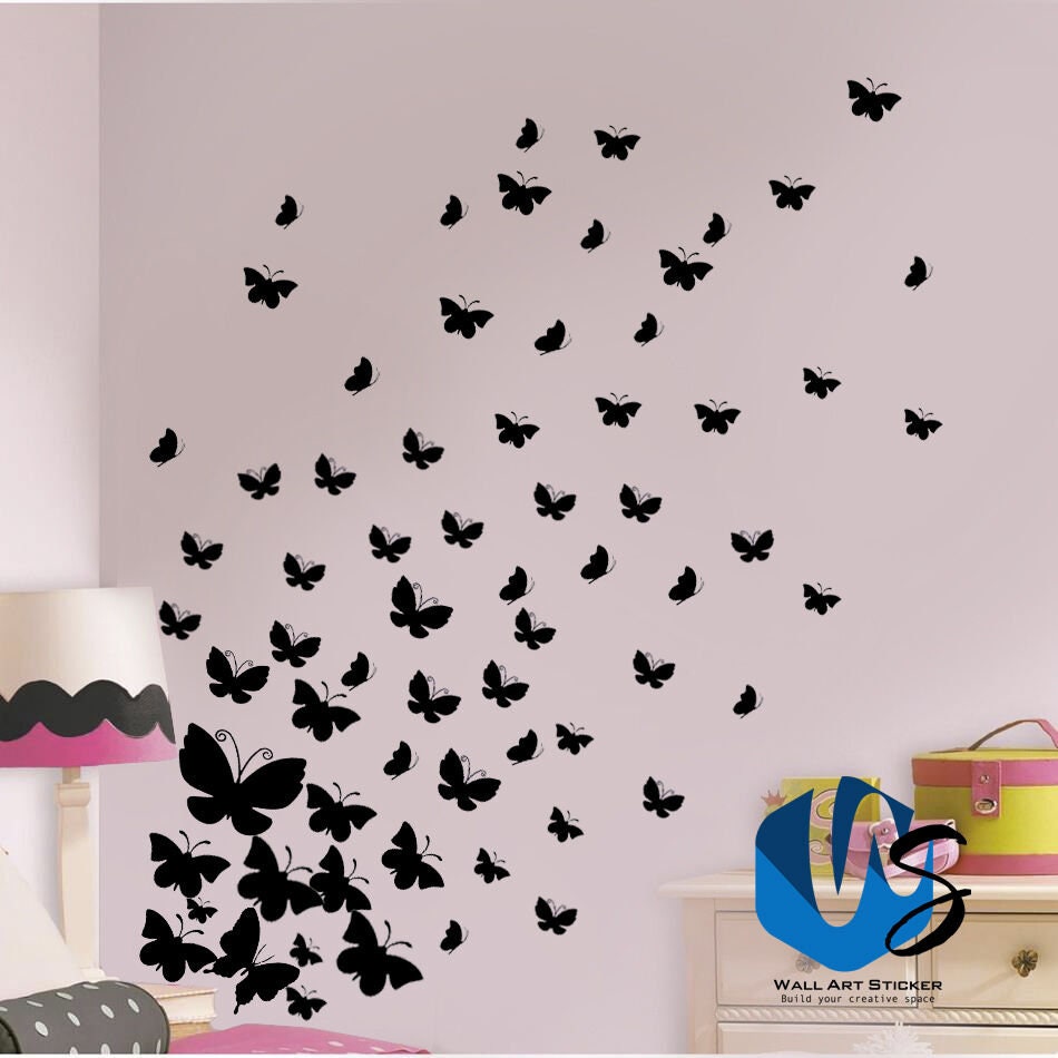 37 Mixed Size Butterfly Design Wall Art Stickers Kid Decals | Etsy UK