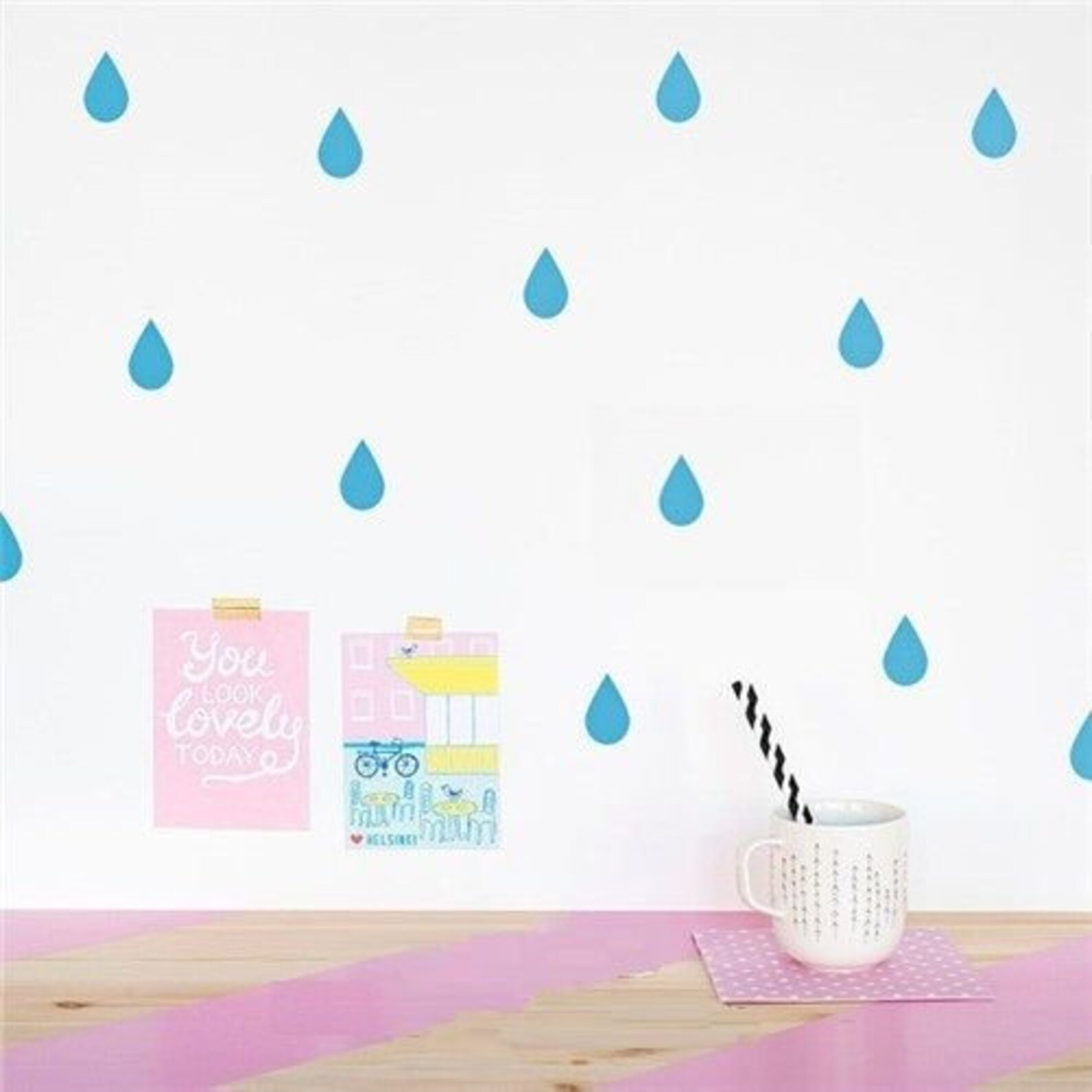 Little Raindrop Wall Sticker Wall Decal, Removable DIY Home Decoration ...