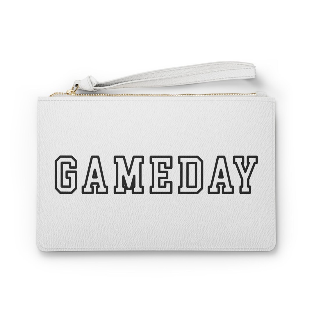 Gameday Block Outline Black Lettering Clutch Bag - Etsy