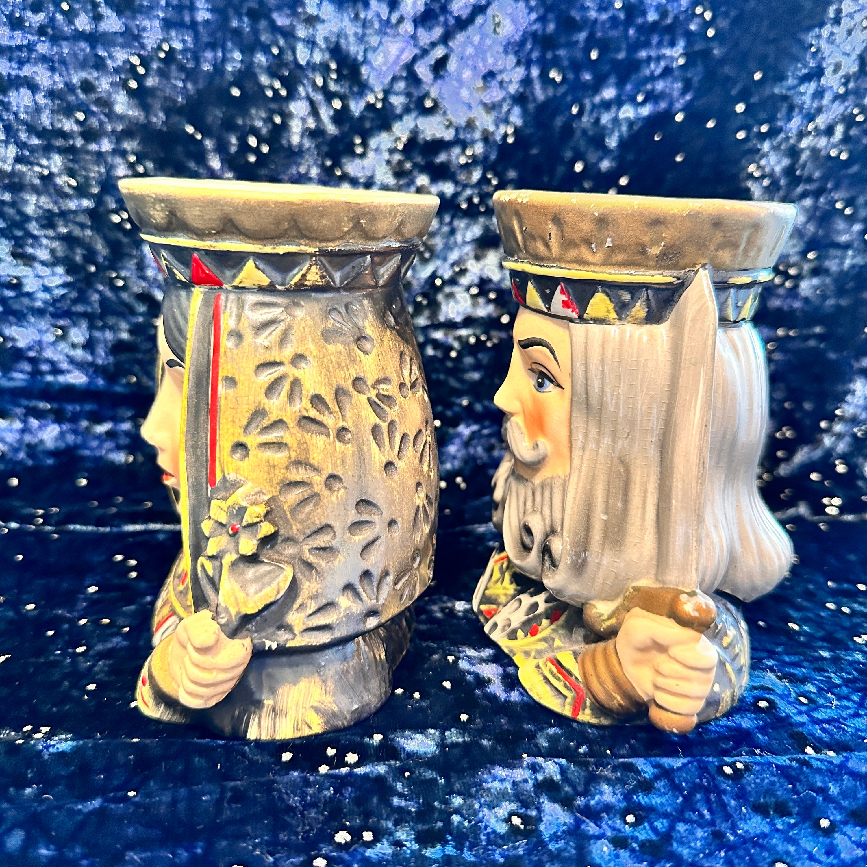 Vintage Inarco King and Queen Head Vase Set MCM Playing Cards - Etsy