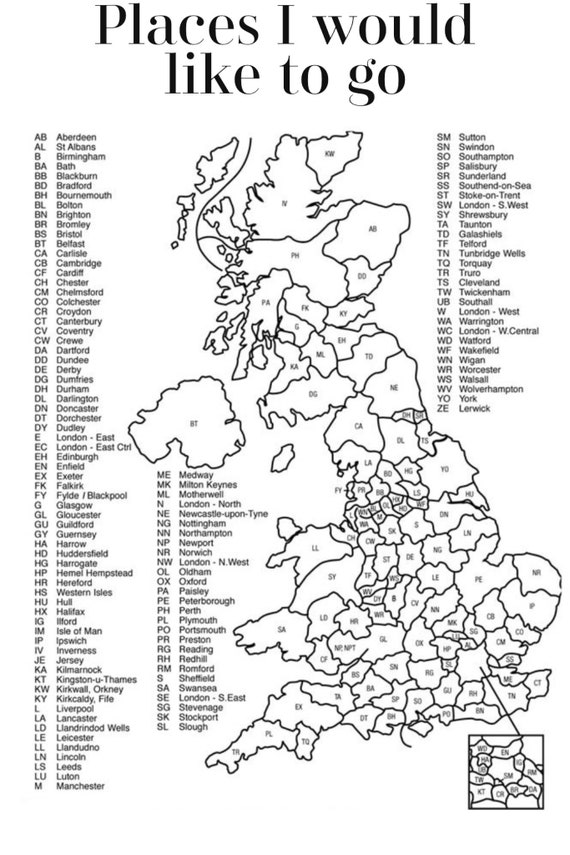 UK Travel Map Digital Downloads X2 Places Traveled Map - Etsy UK
