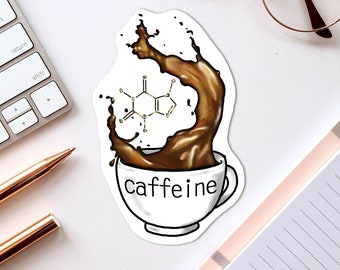 Caffeine Molecule Sticker | Etsy