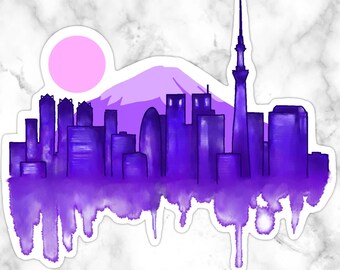 Tokyo Skyline Sticker - Etsy