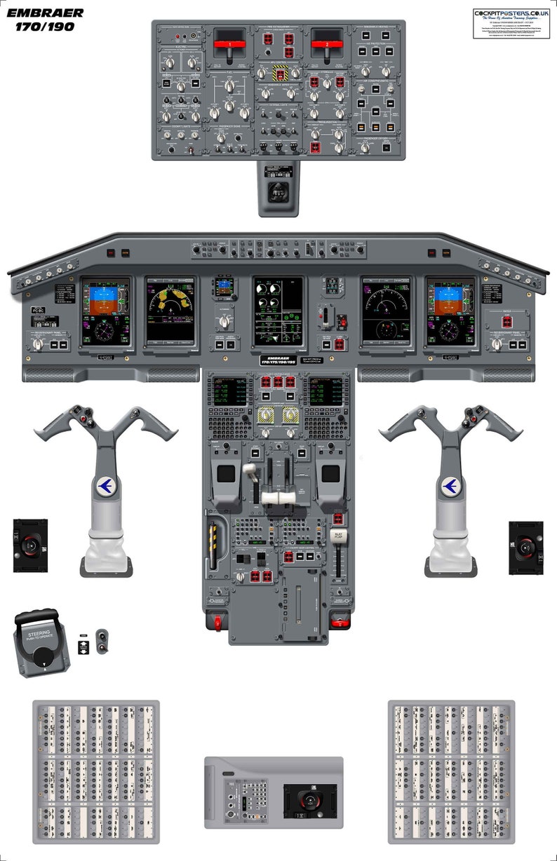 Embraer ERJ 170/175/190/195 Cockpit Poster - Etsy