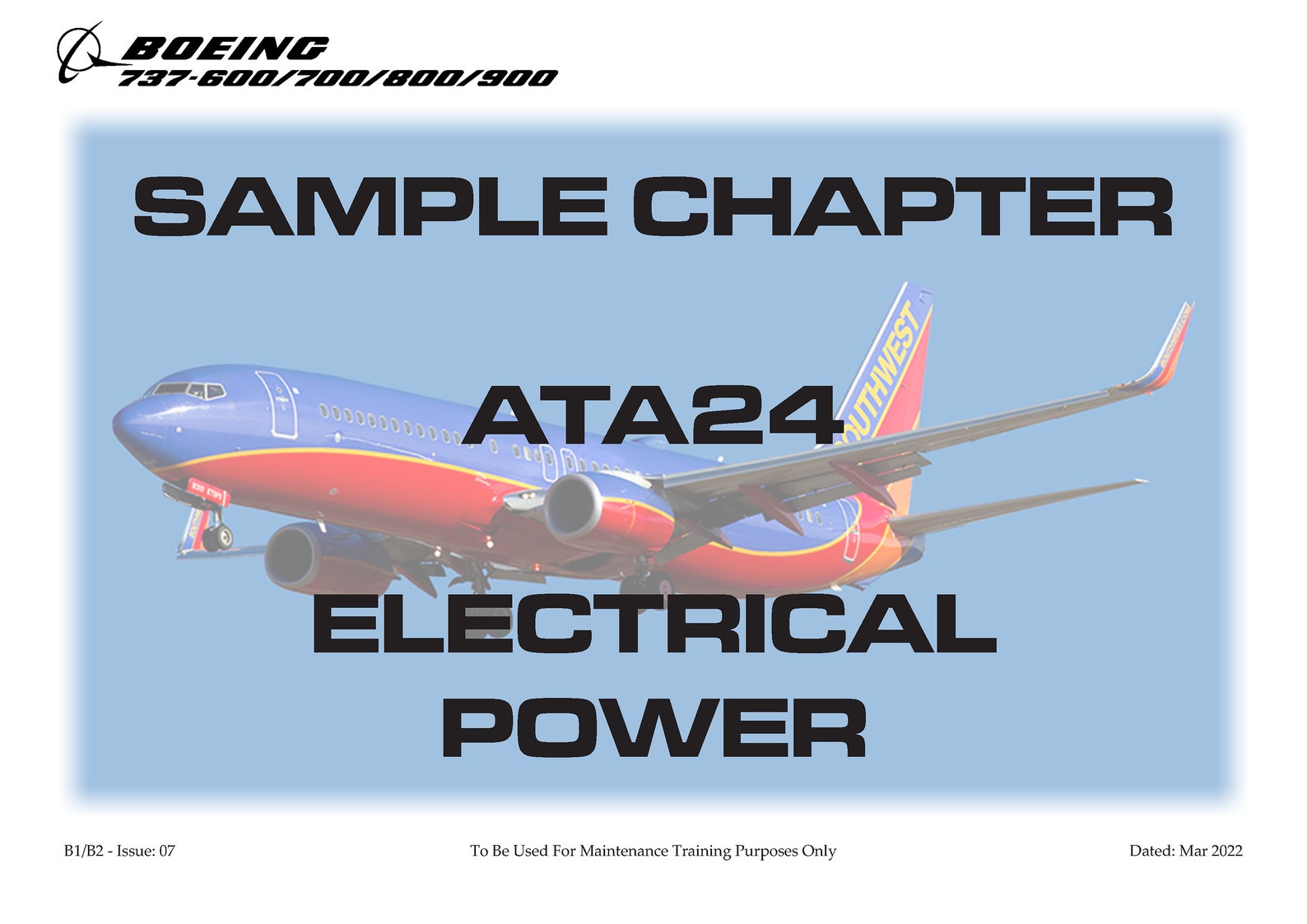 Boeing 737NG B1/B2 Maintenance Training Manual - All ATA Chapters ...