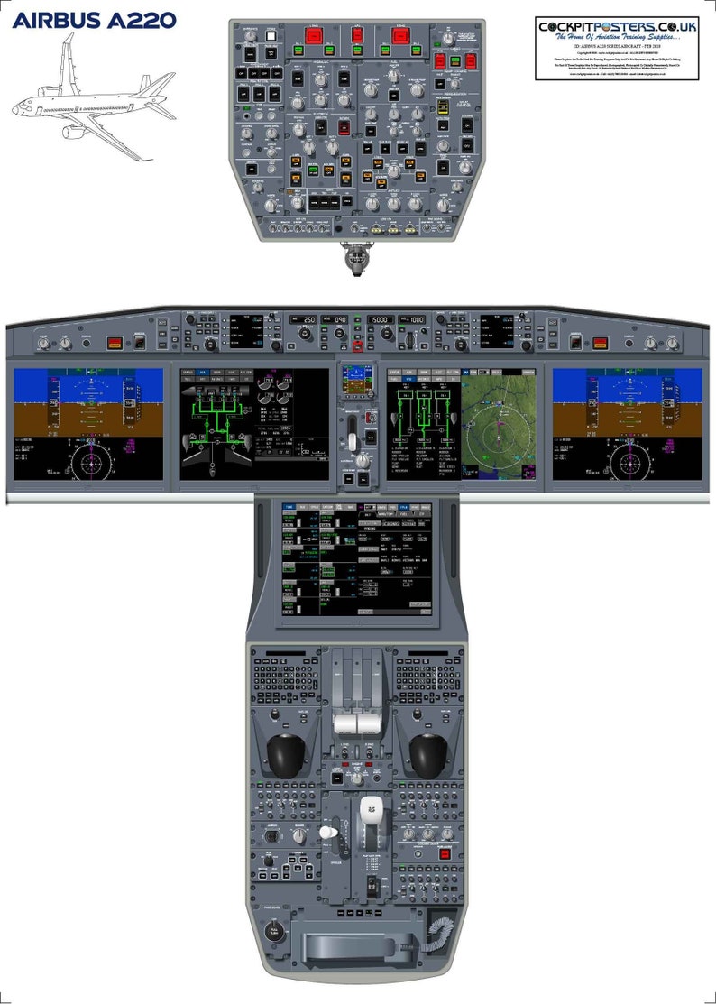 Airbus A220 Cockpit Poster - Etsy