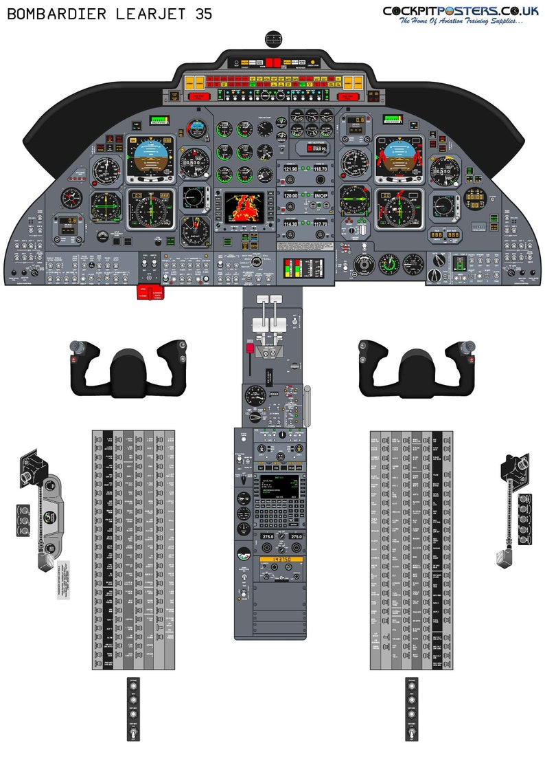 Bombardier Learjet 35 Cockpit Poster - Etsy