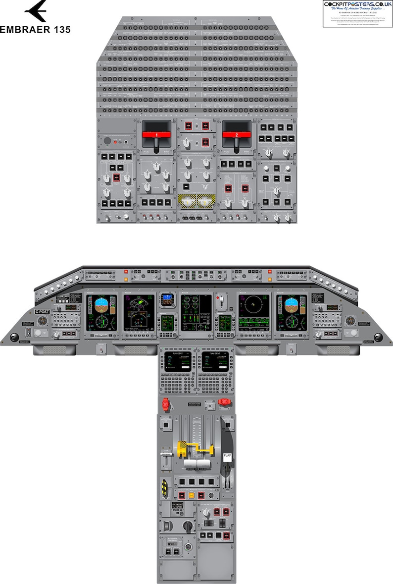 Embraer ERJ 135 Cockpit Poster - Etsy
