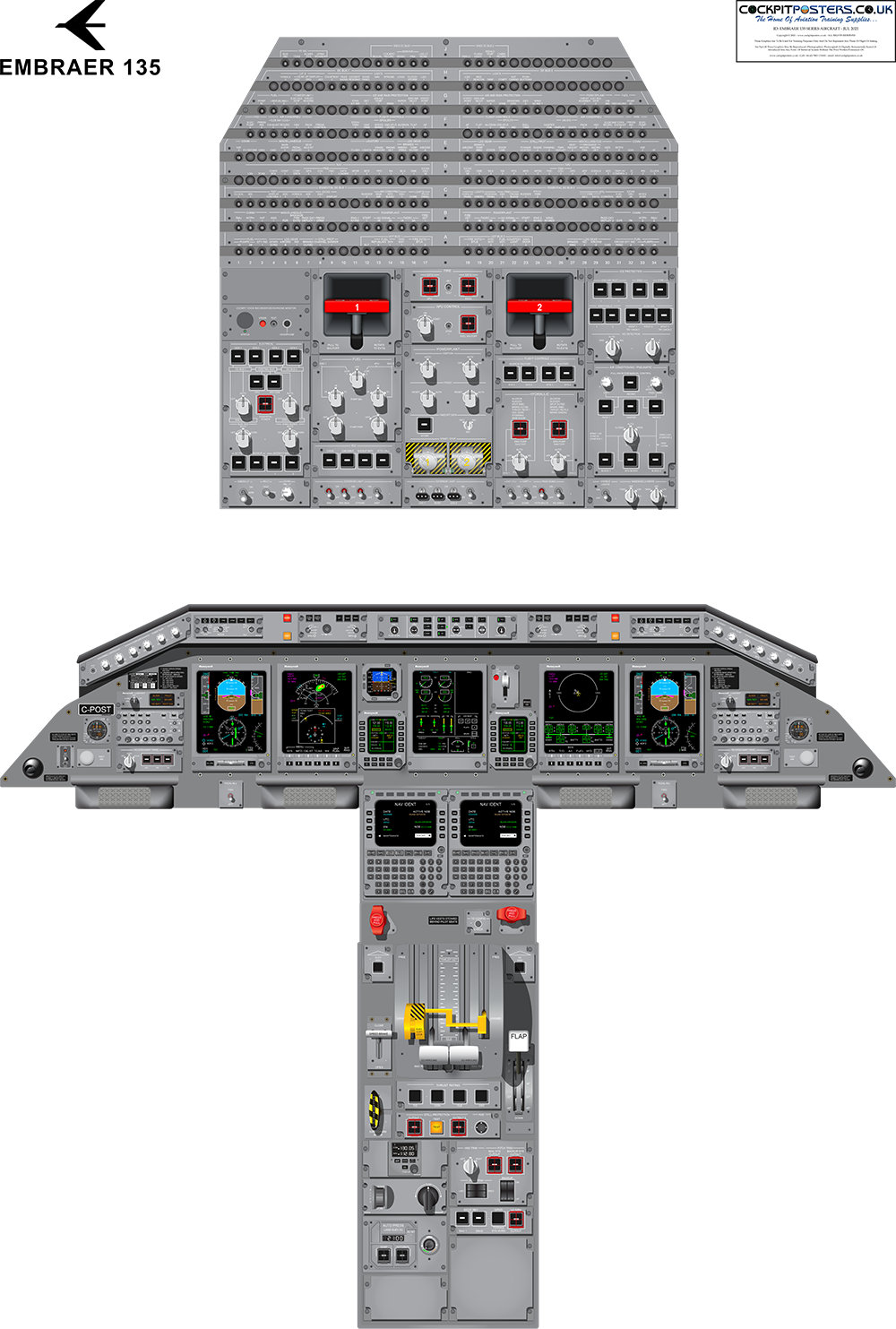 Embraer Erj 135 Cockpit Poster Etsy