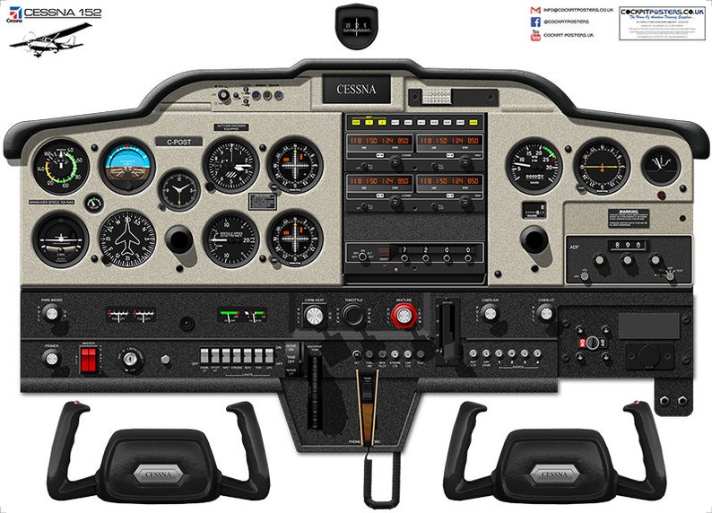 Cessna 152 Cockpit Poster - Etsy