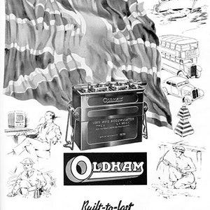 Vintage Aviation Poster Oldham Batteries Oldham & Sons Ltd 1940's WW2 ...