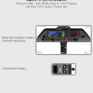 Embraer Phenom 100E Cockpit Poster - Class A TAWS – SVT Prodigy G1000 ...