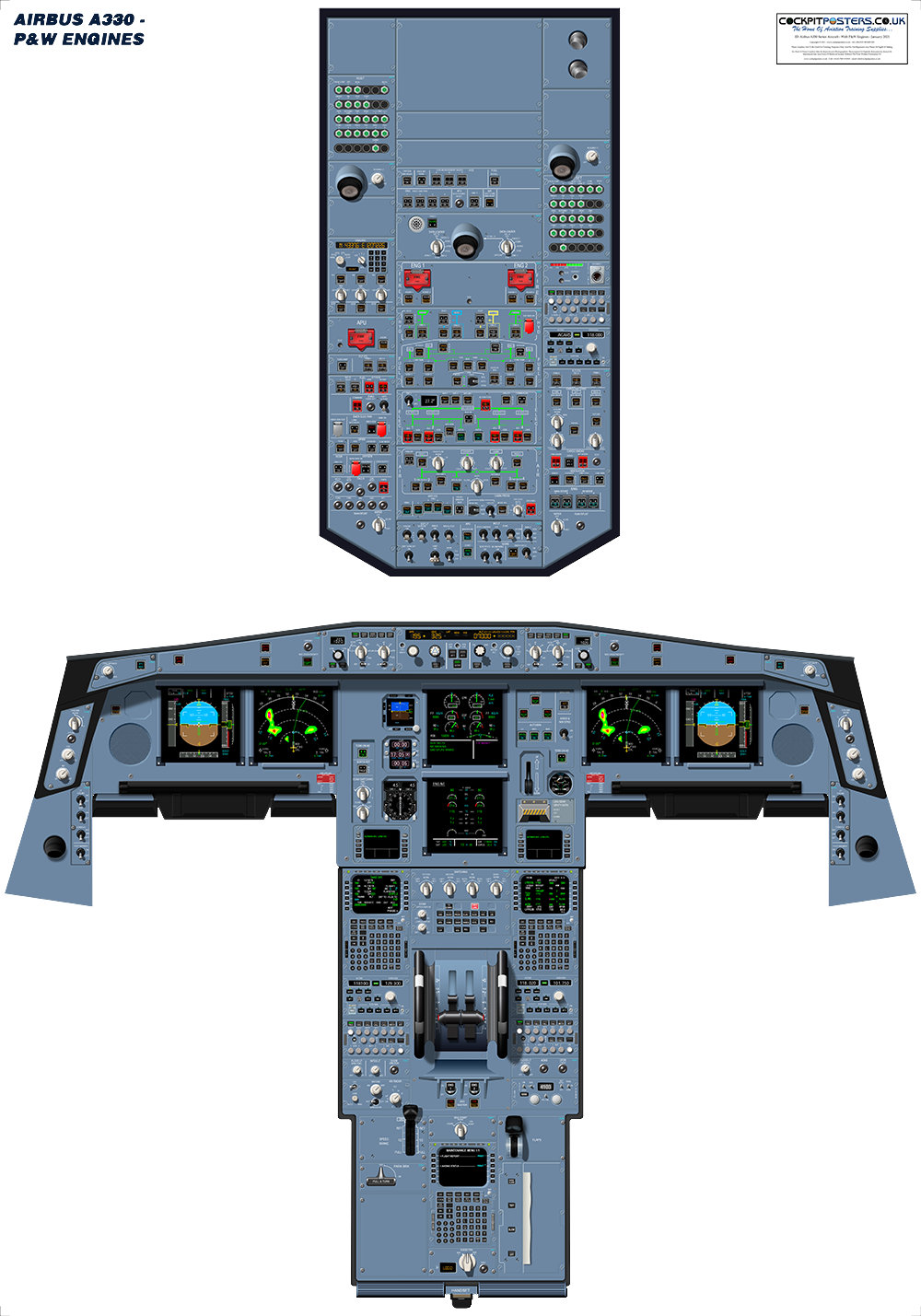 Airbus A330 Cockpit Poster With Pratt and Whitney EIS - Etsy