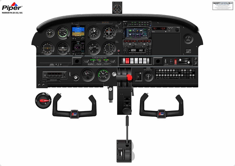Piper PA-28 Warrior Cockpit Poster (garmin Avionics) - Piper PA-28 151/ ...