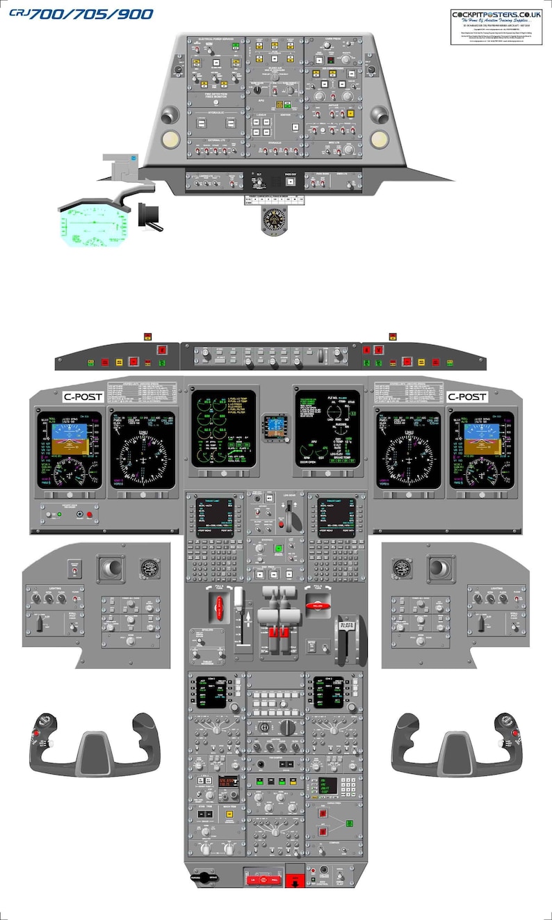 Bombardier CRJ Cockpit Poster - CRJ-700-705-900 - Etsy