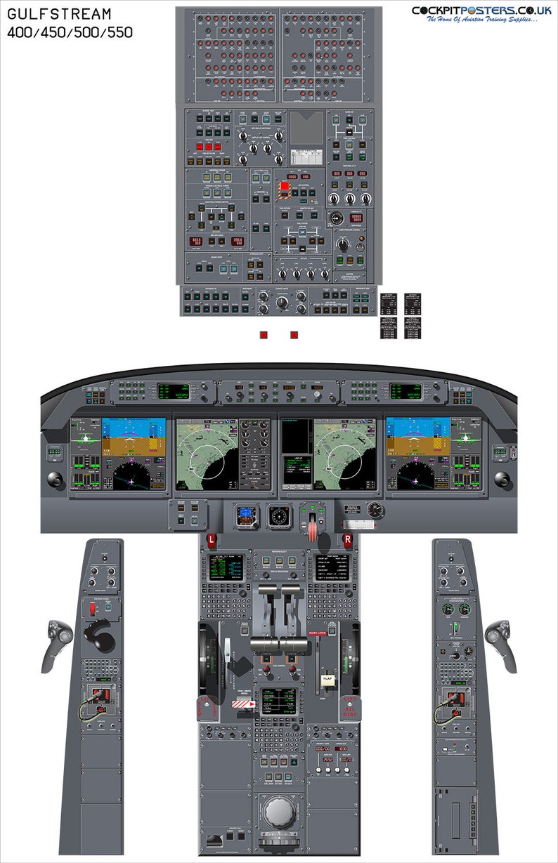 Gulfstream 400/450/500/550 Cockpit Poster - Etsy