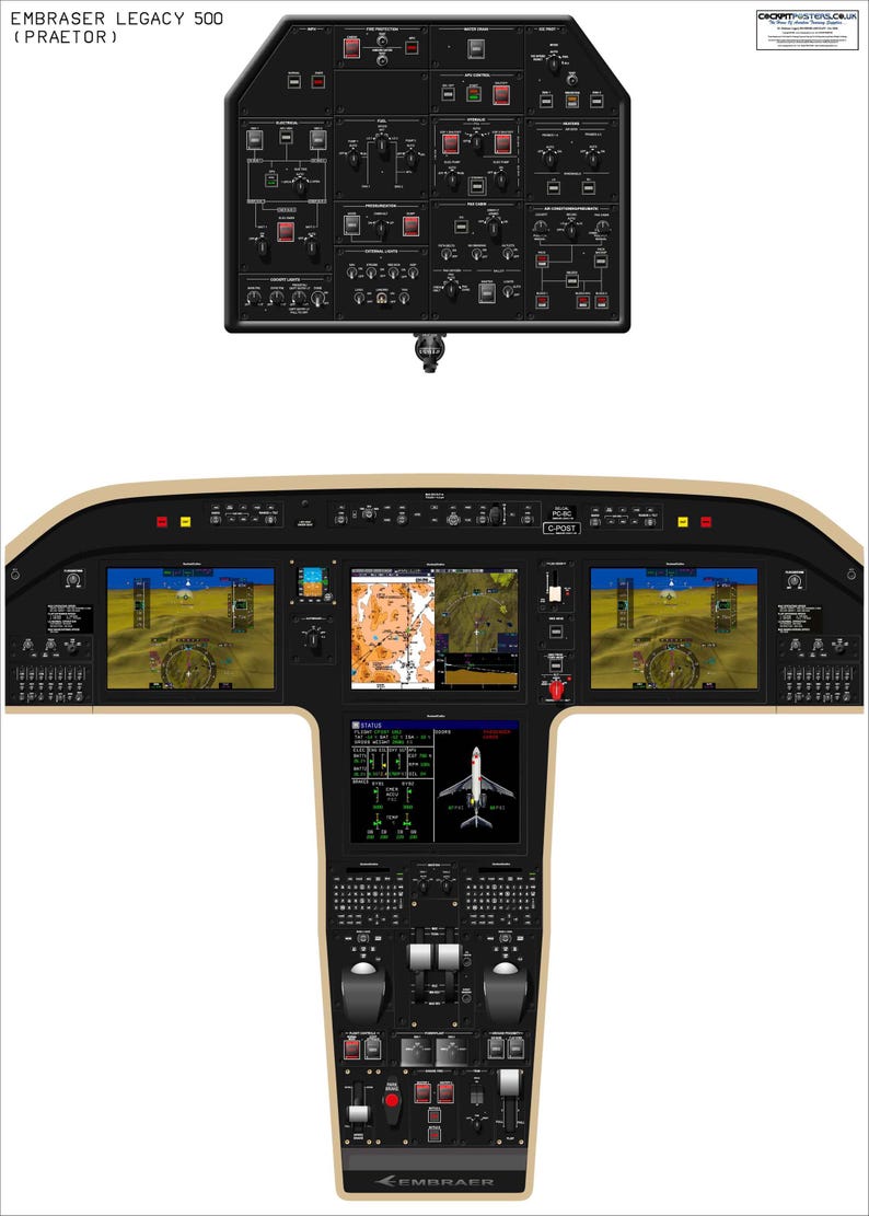Embraer Legacy 450/500 / Praetor 500/600 Cockpit Poster - Etsy