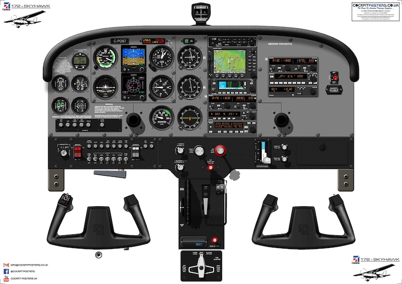 Cessna 172 Skyhawk SP Nav II + MFD Cockpit Poster With Garmin G5 - Etsy