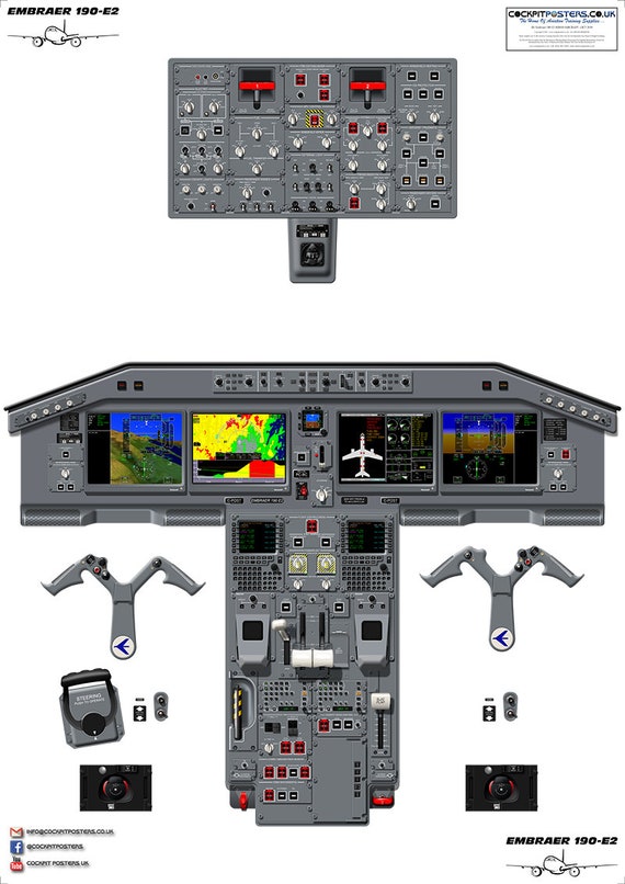 Embraer 190 E2 Jet Cockpit Poster | Etsy